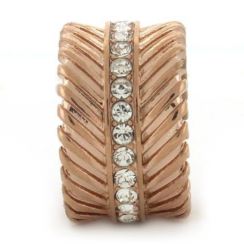 GL202 IP Rose Gold(Ion Plating) Brass Ring with Top Grade Crystal in ...